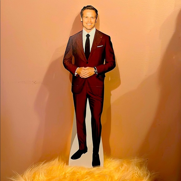 Other | Sam Heughan Jamie From Outlander In Burgundy Suit Cardboard ...